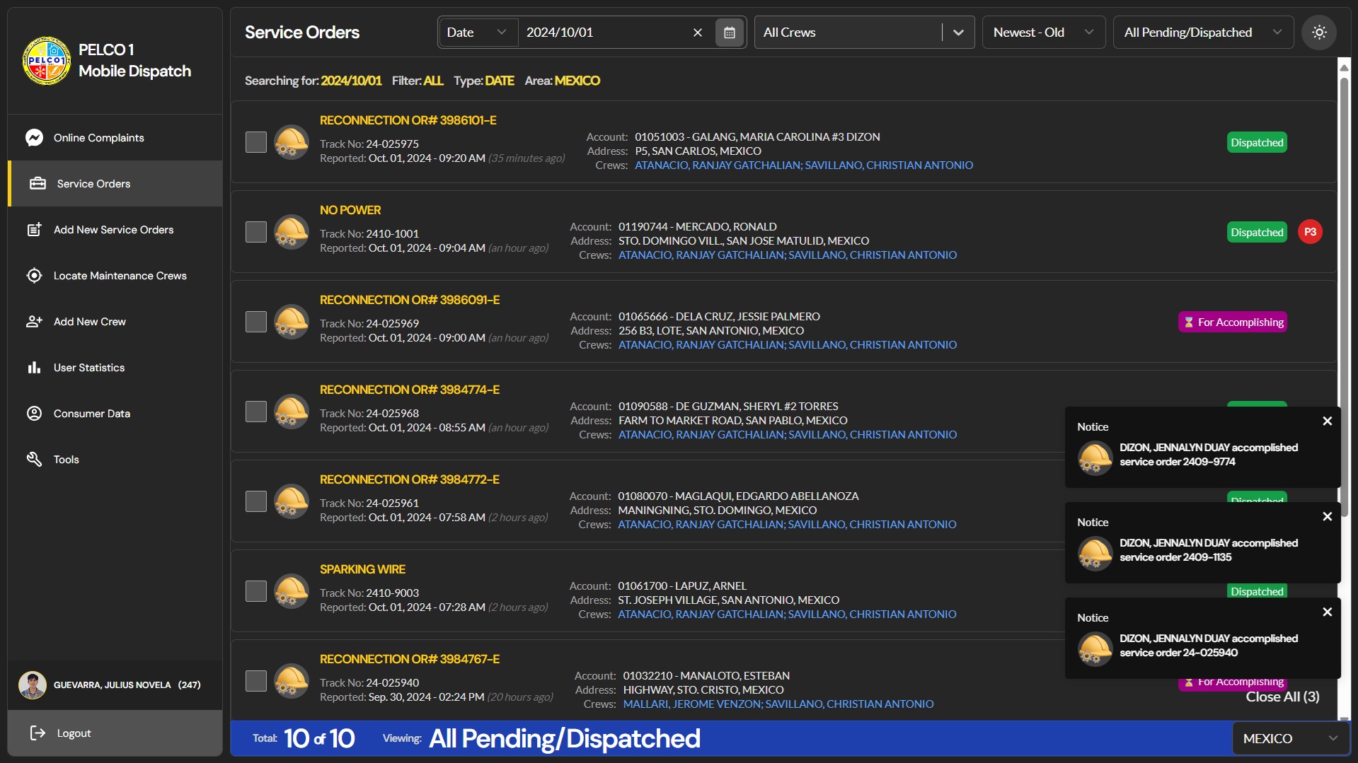 PELCO 1 Mobile Dispatch